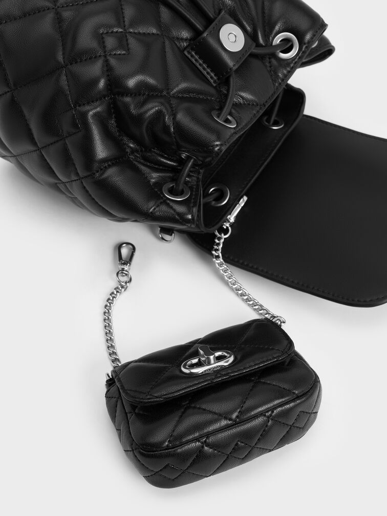 กระเป๋าเป้ Noir Aubrielle Quilted Backpack - CHARLES & KEITH TH