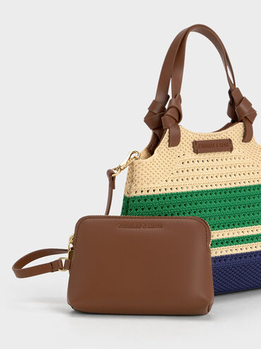 Multicoloured Ida Striped Knotted Handle Tote Bag - CHARLES & KEITH TH