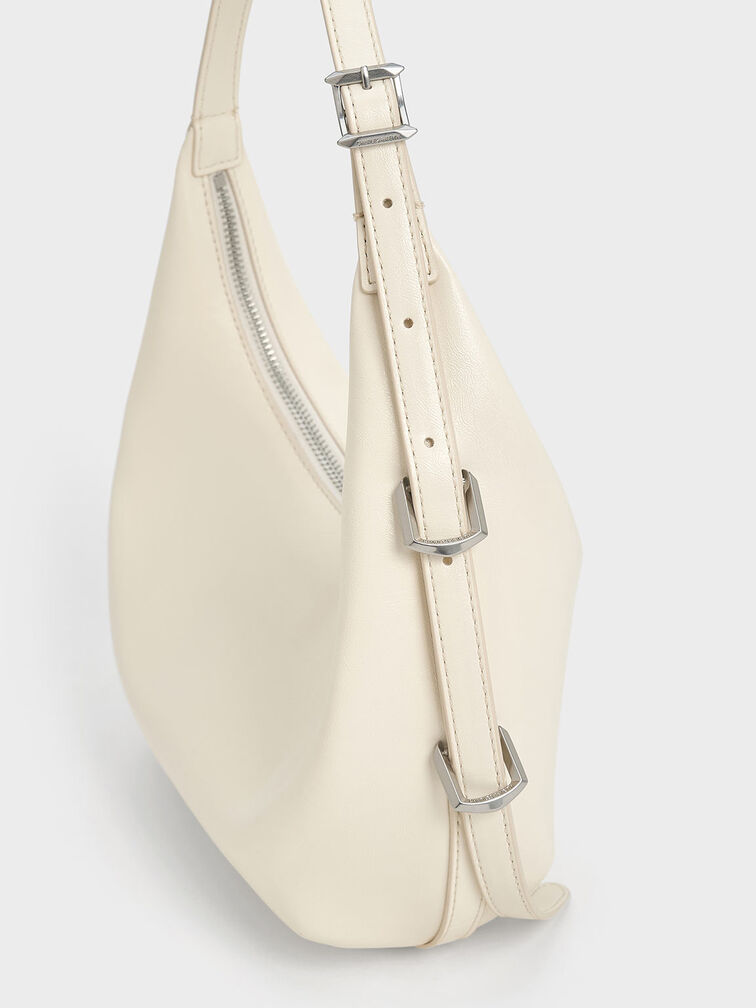 Cream Bryna Curved Hobo Bag - CHARLES & KEITH TH