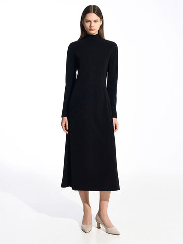 รองเท้าปิดส้นดีไซน์ส้น Sculptural แบบเมทัลลิค