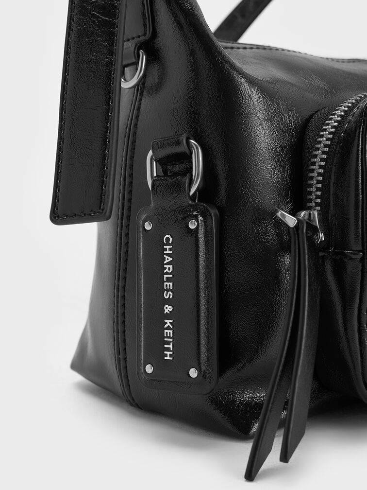 Noir Thora Multi-Pocket Crossbody Bag - CHARLES & KEITH TH