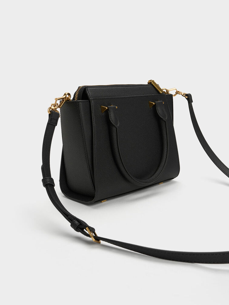 กระเป๋าถือ Black Harper Structured Top Handle Bag - CHARLES & KEITH TH