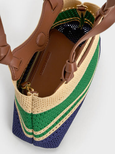 Multicoloured Ida Striped Knotted Handle Tote Bag - CHARLES & KEITH TH
