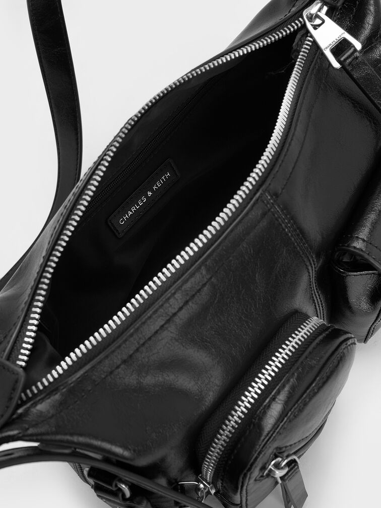 Noir Thora Multi-Pocket Crossbody Bag - CHARLES & KEITH TH