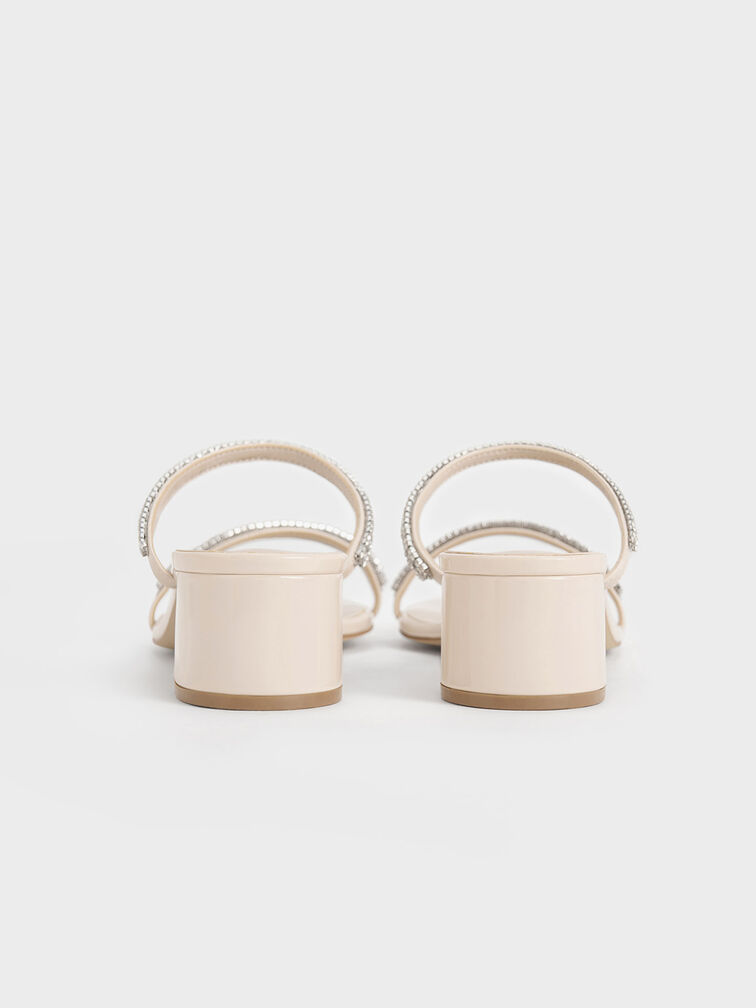 รองเท้าเปิดส้น Cream Ambrosia Gem-Embellished Mules - CHARLES & KEITH TH