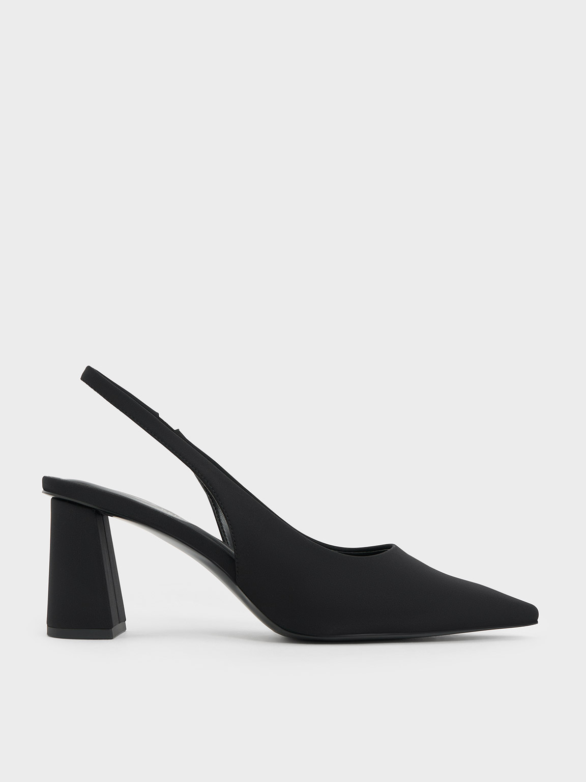 Teagan Elastane Pointed Slingback Pumps - Black - CHARLES & KEITH TH