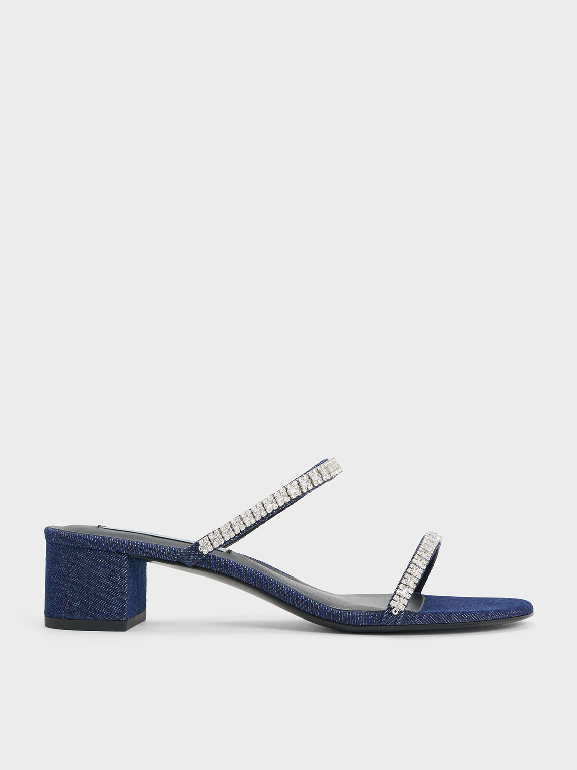 รองเท้าเปิดส้น Blue Ambrosia Denim Gem-Embellished Mules - สีฟ้า ...
