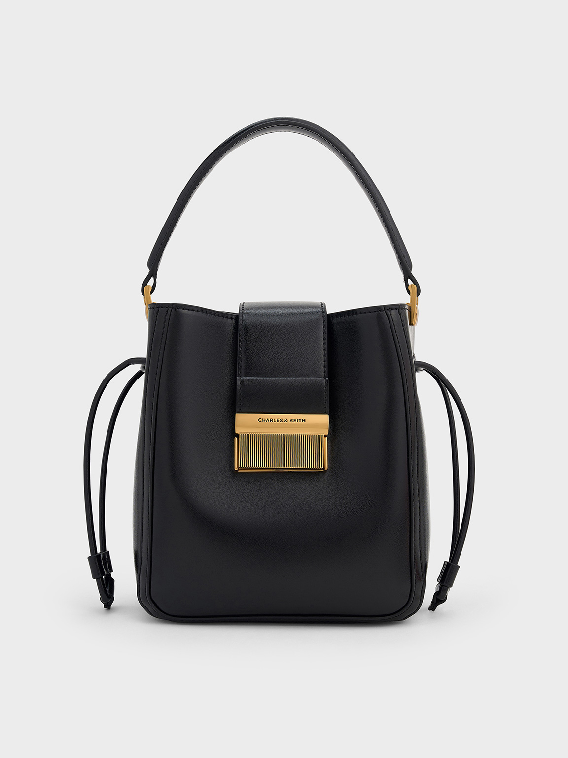 Black Charlot Elongated Bucket Bag - Black - Sale - CHARLES & KEITH TH